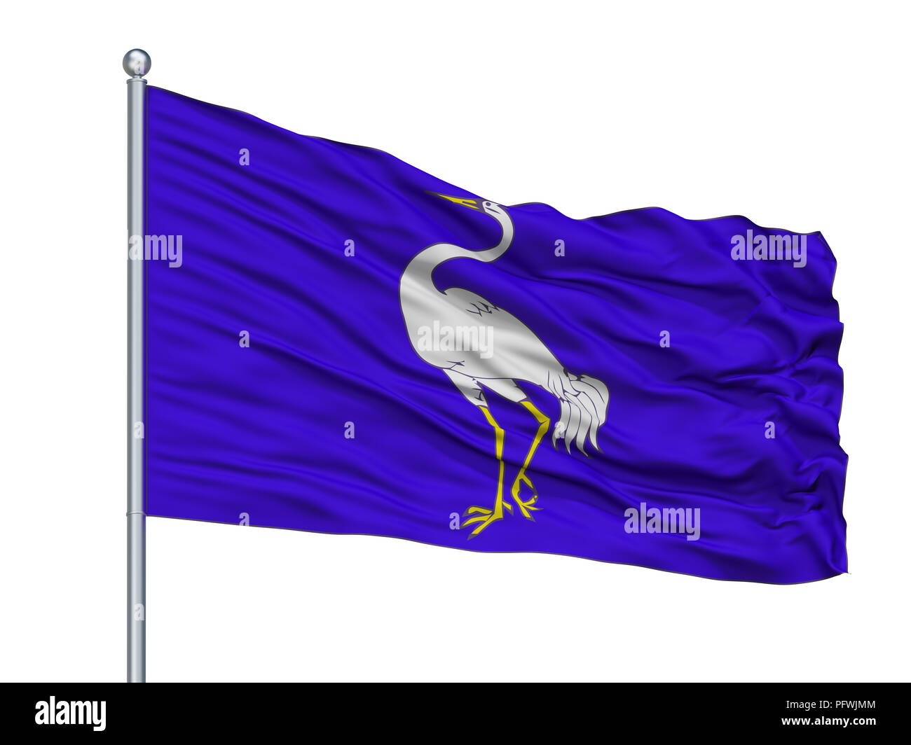 Jonava City Flag On Flagpole, Lithuania, Isolated On White Background ...