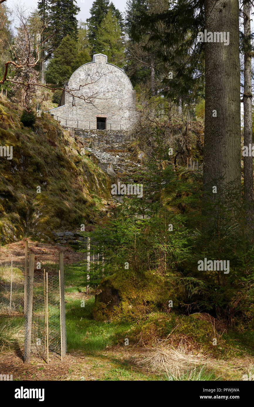 Pathway leading to Restored Victorian fern house at Benmore Botanical ...