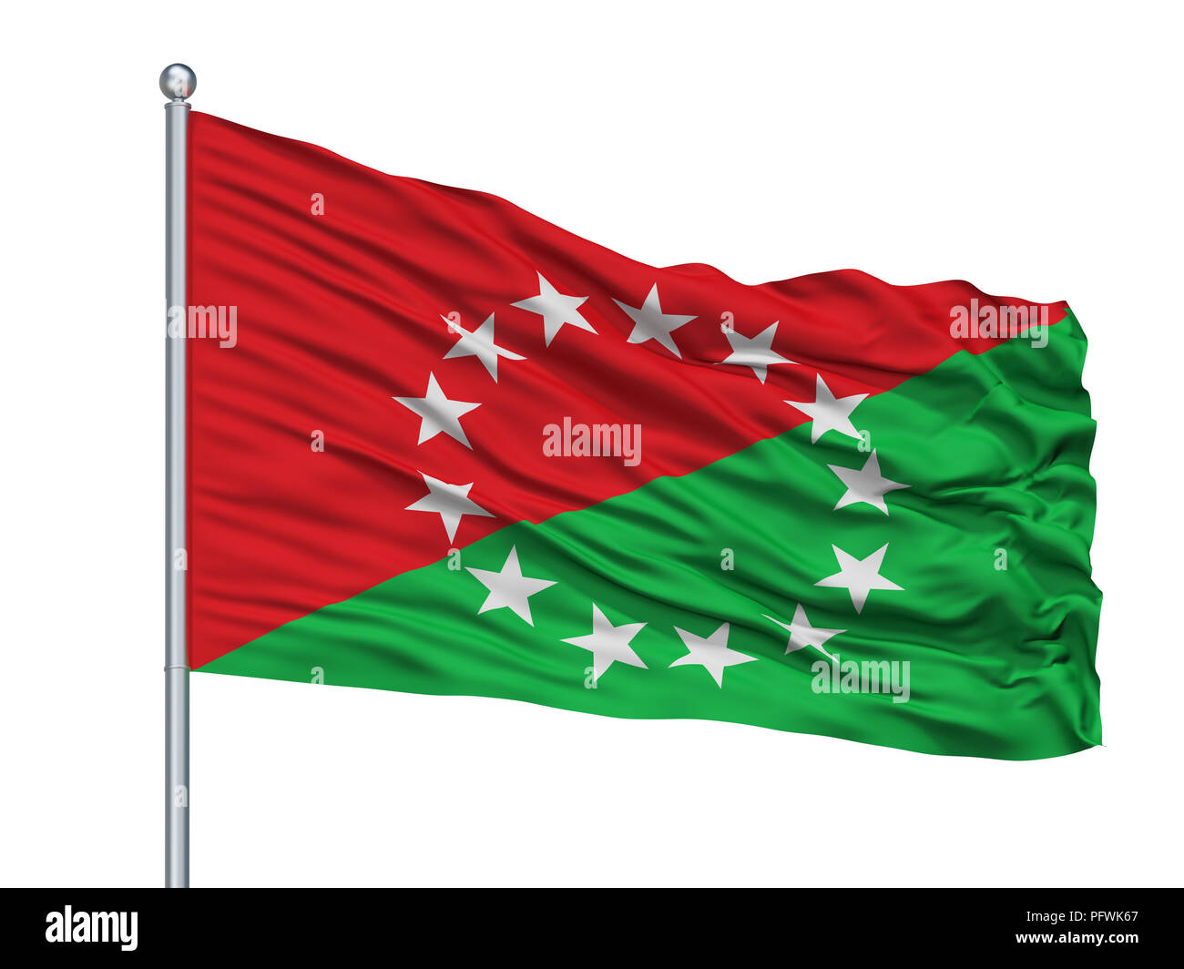 Bergen City Flag On Flagpole, Norway, Isolated On White Background ...