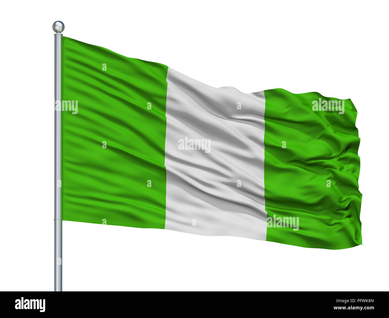 Ica City Flag On Flagpole, Peru, Isolated On White Background Stock ...