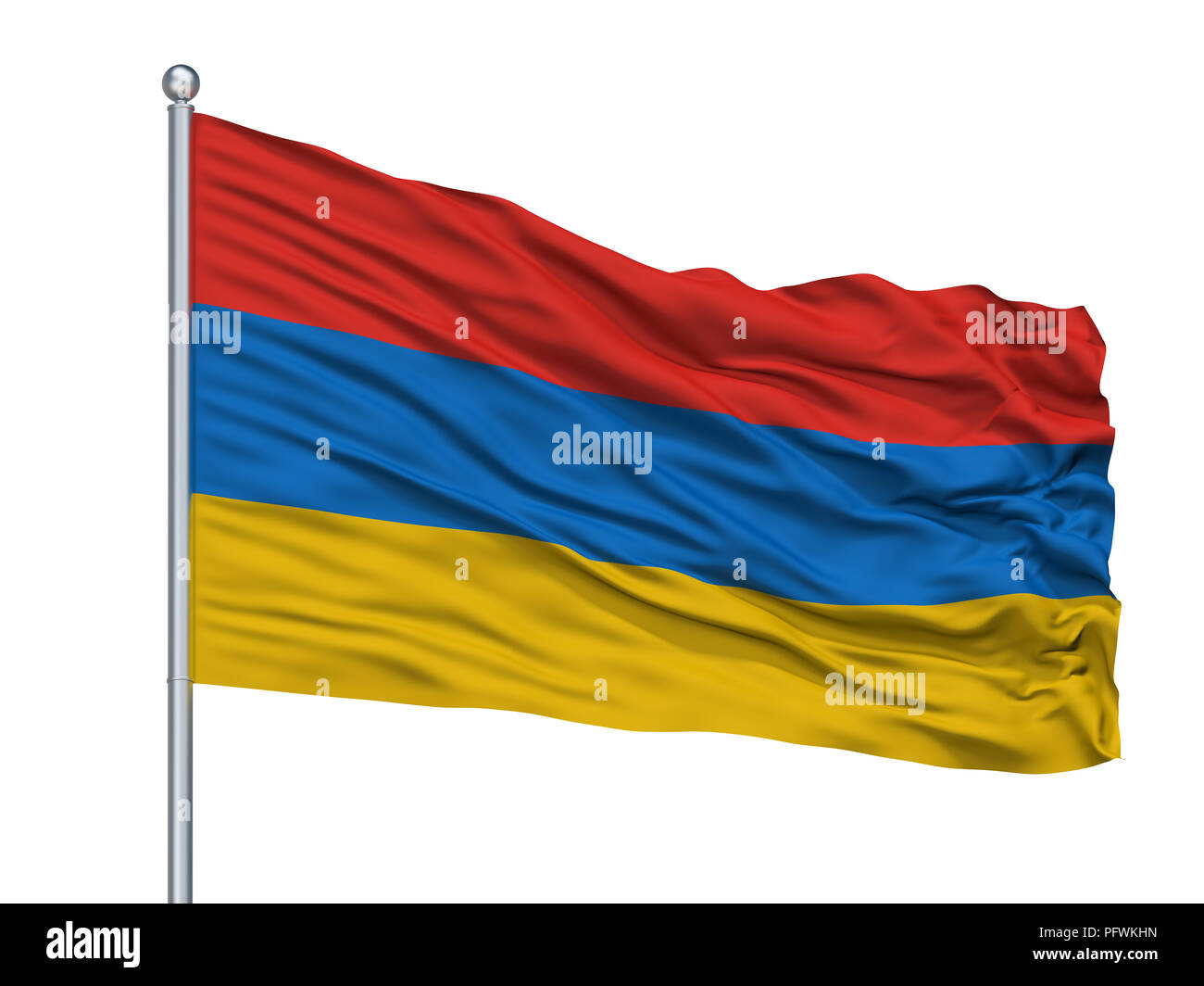 Tczew City Flag On Flagpole, Poland, Isolated On White Background Stock ...