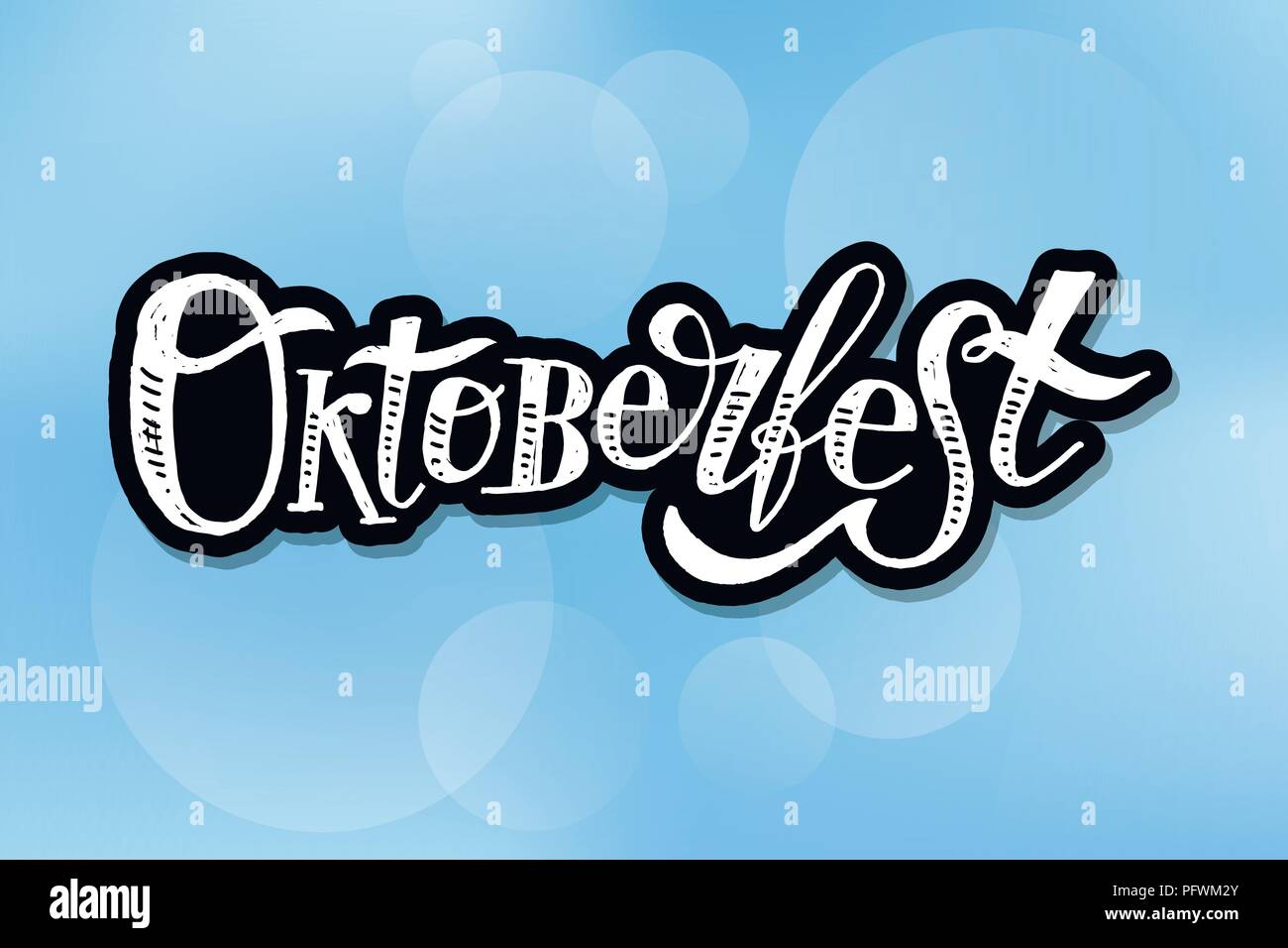 Oktoberfest lettering Calligraphy Brush Text Holiday Illustration ...