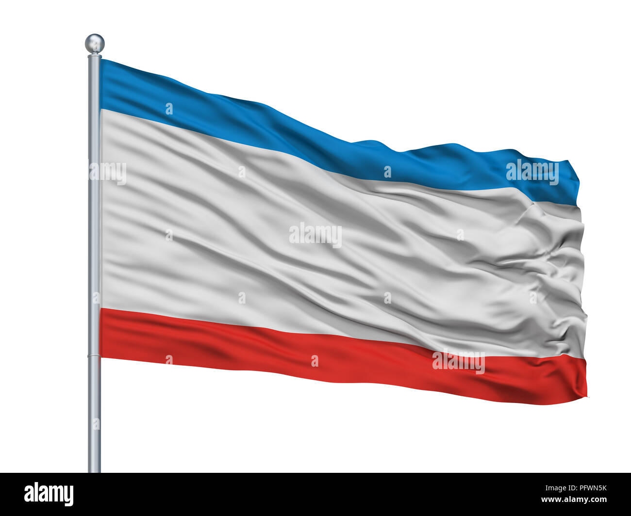 Durham City Flag On Flagpole, Uk, Isolated On White Background Stock ...