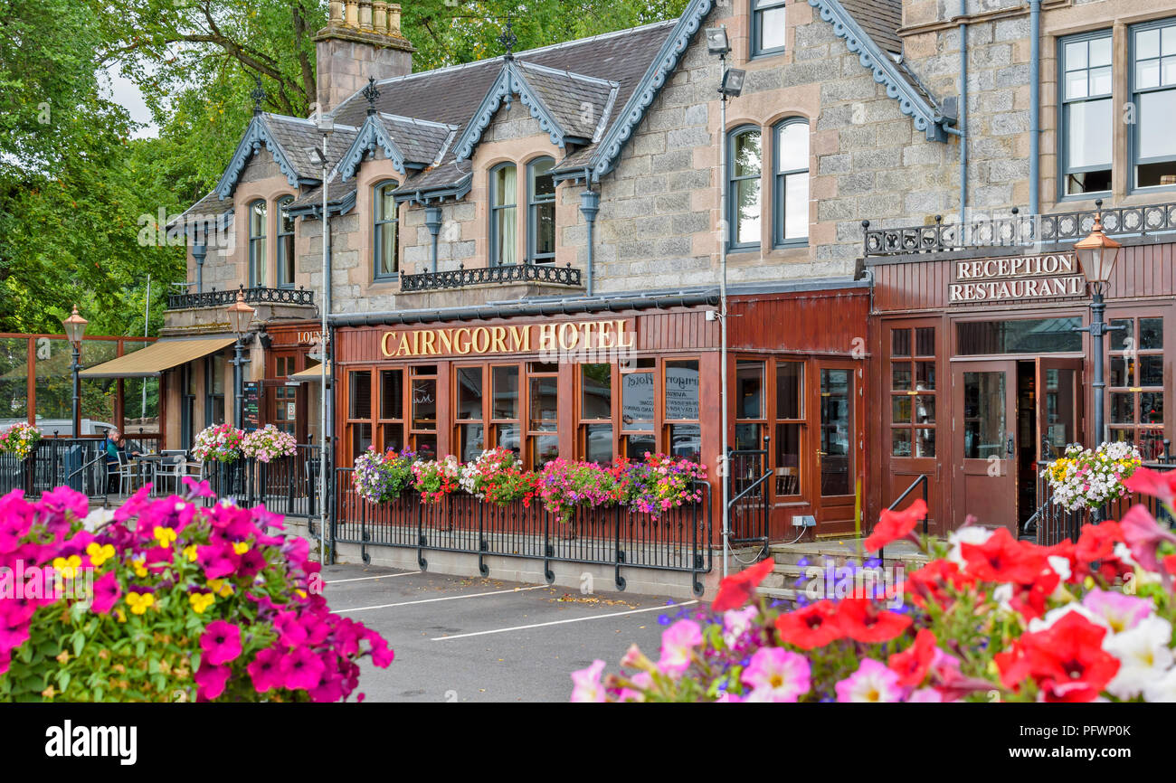 AVIEMORE HIGHLANDS SCOTLAND MAIN STREET WITH THE CAIRNGORM HOTEL AND ...