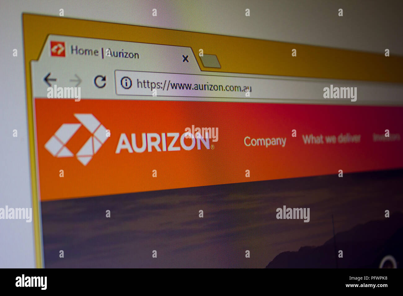 Aurizon Holdings Limited Website Homepage Stock Photo - Alamy