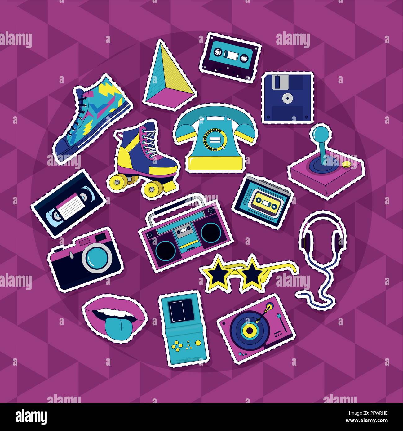 Set of retro icons Stock Vector Image & Art - Alamy