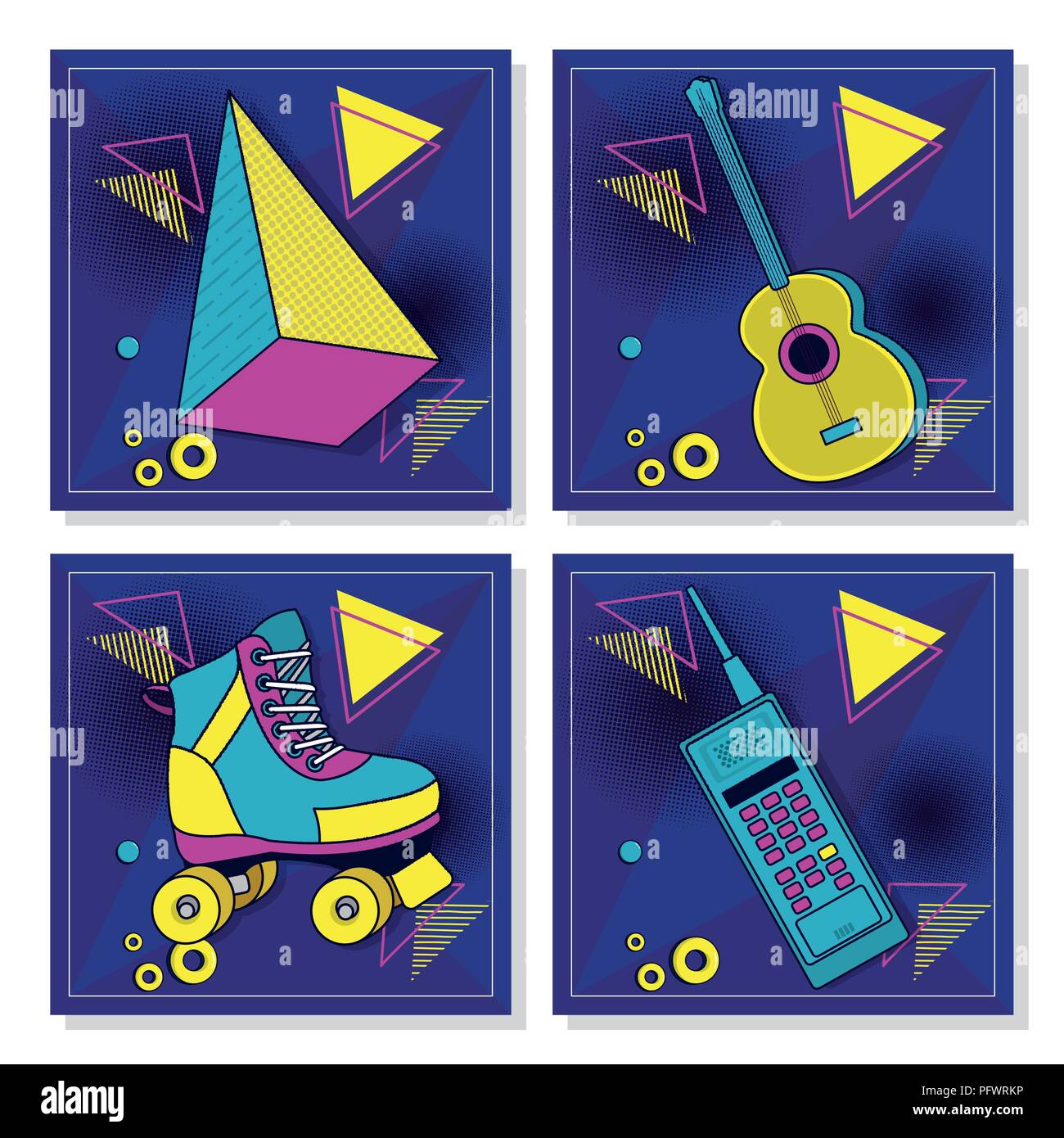 Set of retro pop cards Stock Vector Image & Art - Alamy