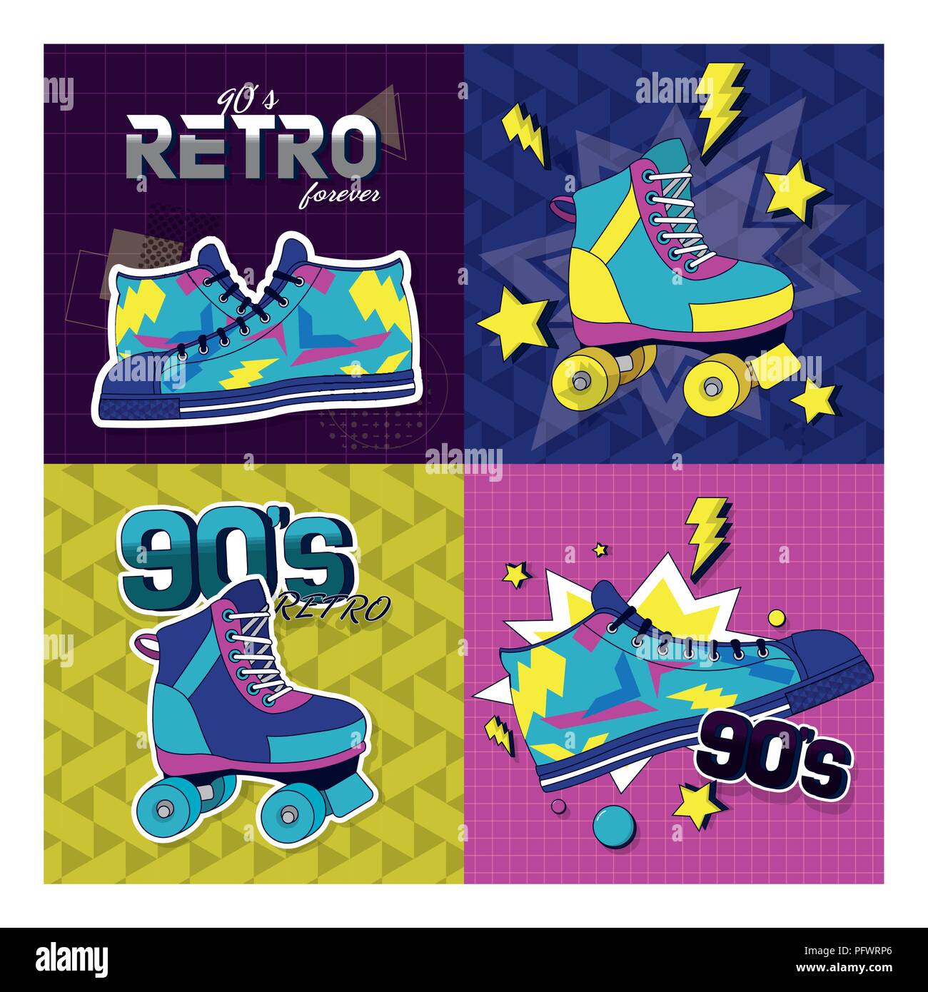 Set of retro pop cards Stock Vector Image & Art - Alamy