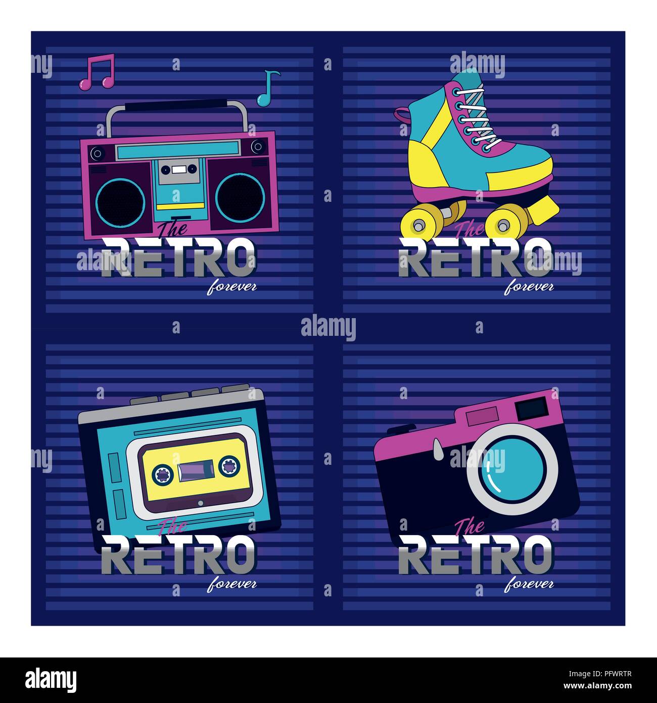 Set of retro pop cards Stock Vector Image & Art - Alamy