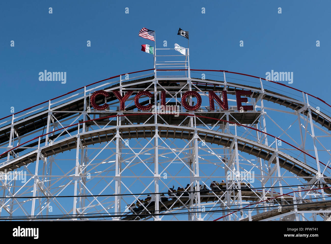 15-03-16 New York, USA. Coney Island. The Cyclone rollercoaster. Photo ...