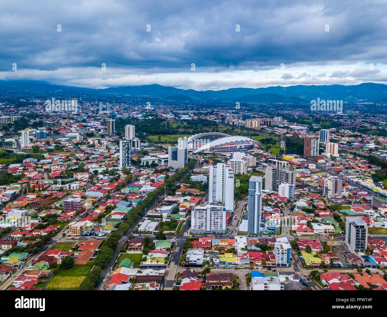 Beautiful aerial view of the city of San Jose Costa Rica Stock Photo ...