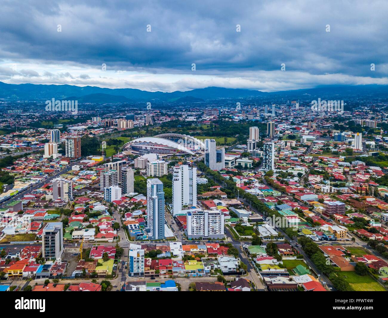 Beautiful aerial view of the city of San Jose Costa Rica Stock Photo ...