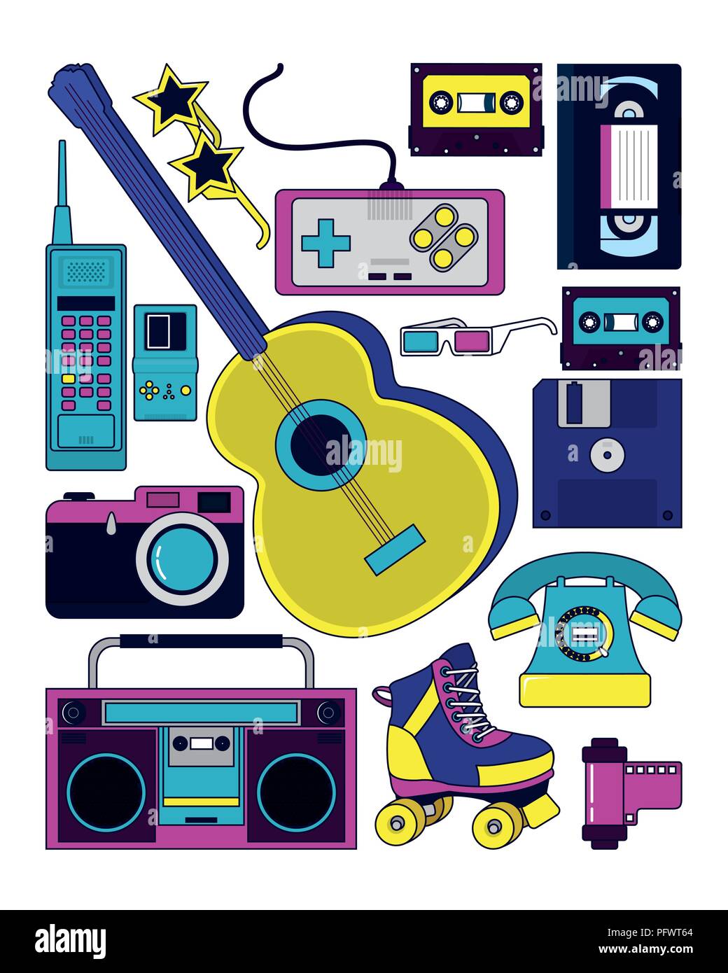 Set of retro icons Stock Vector Image & Art - Alamy