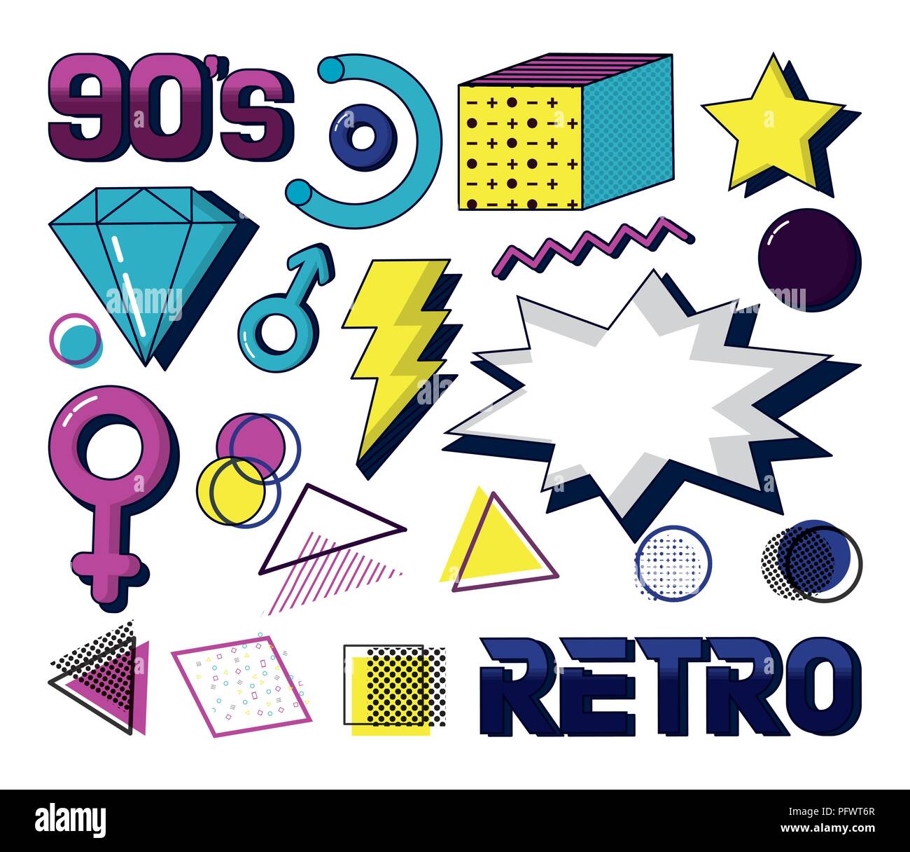 Set of retro icons Stock Vector Image & Art - Alamy
