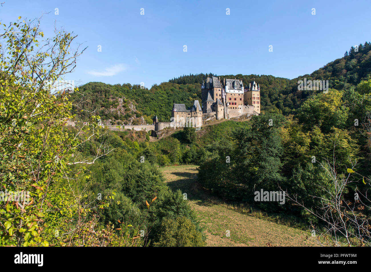 The castle Eltz, near Wierschem, in Rhineland-Pflaz, Germany, in the ...