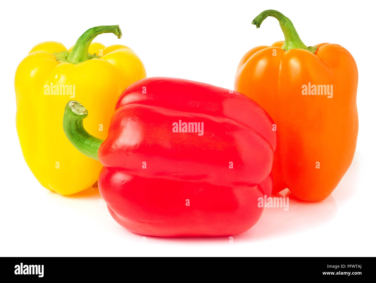 Colored paprika pepper isolated on a white background Stock Photo - Alamy