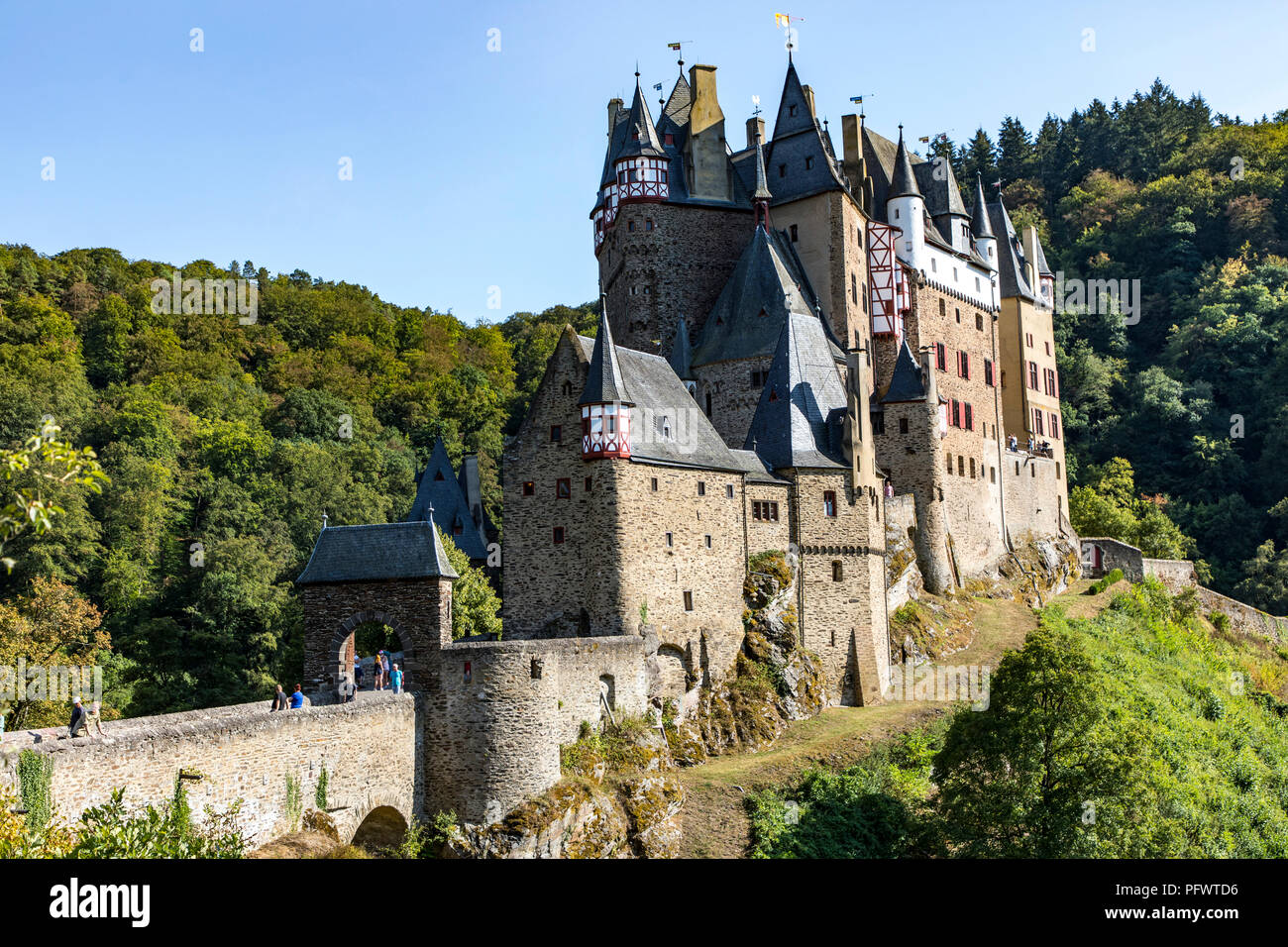 The castle Eltz, near Wierschem, in Rhineland-Pflaz, Germany, in the ...