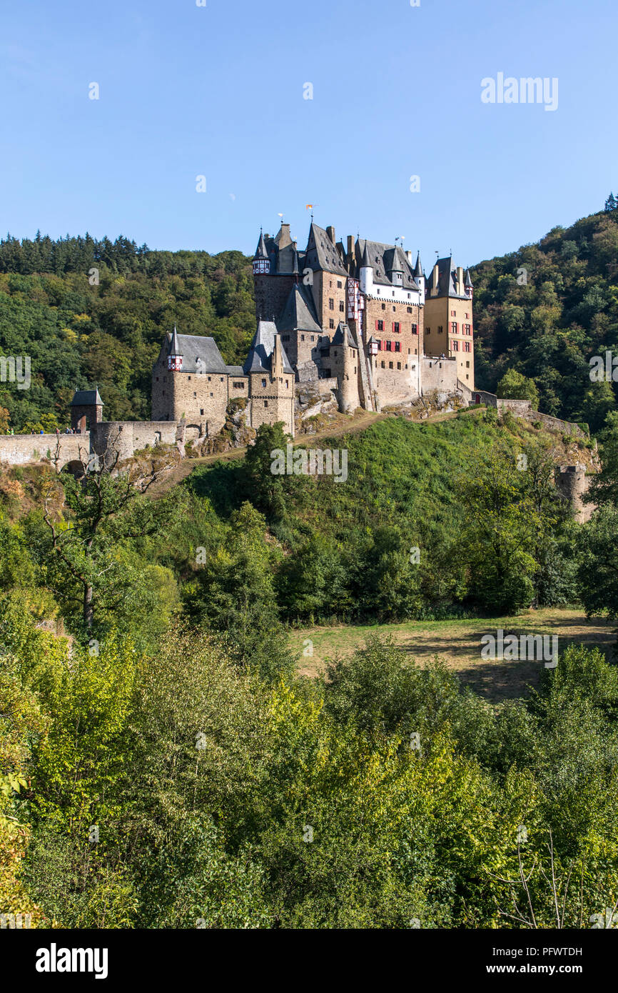 The castle Eltz, near Wierschem, in Rhineland-Pflaz, Germany, in the ...