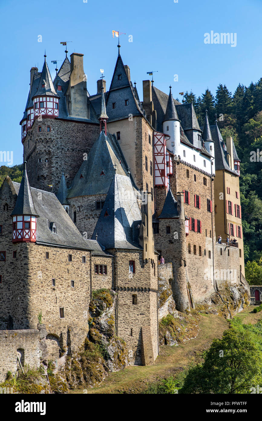 The castle Eltz, near Wierschem, in Rhineland-Pflaz, Germany, in the ...