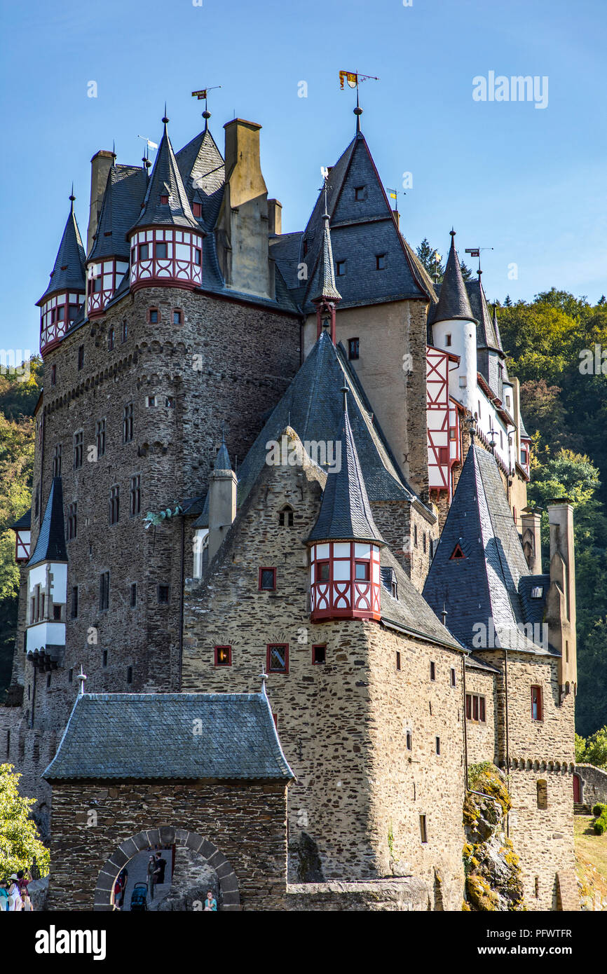 The castle Eltz, near Wierschem, in Rhineland-Pflaz, Germany, in the ...