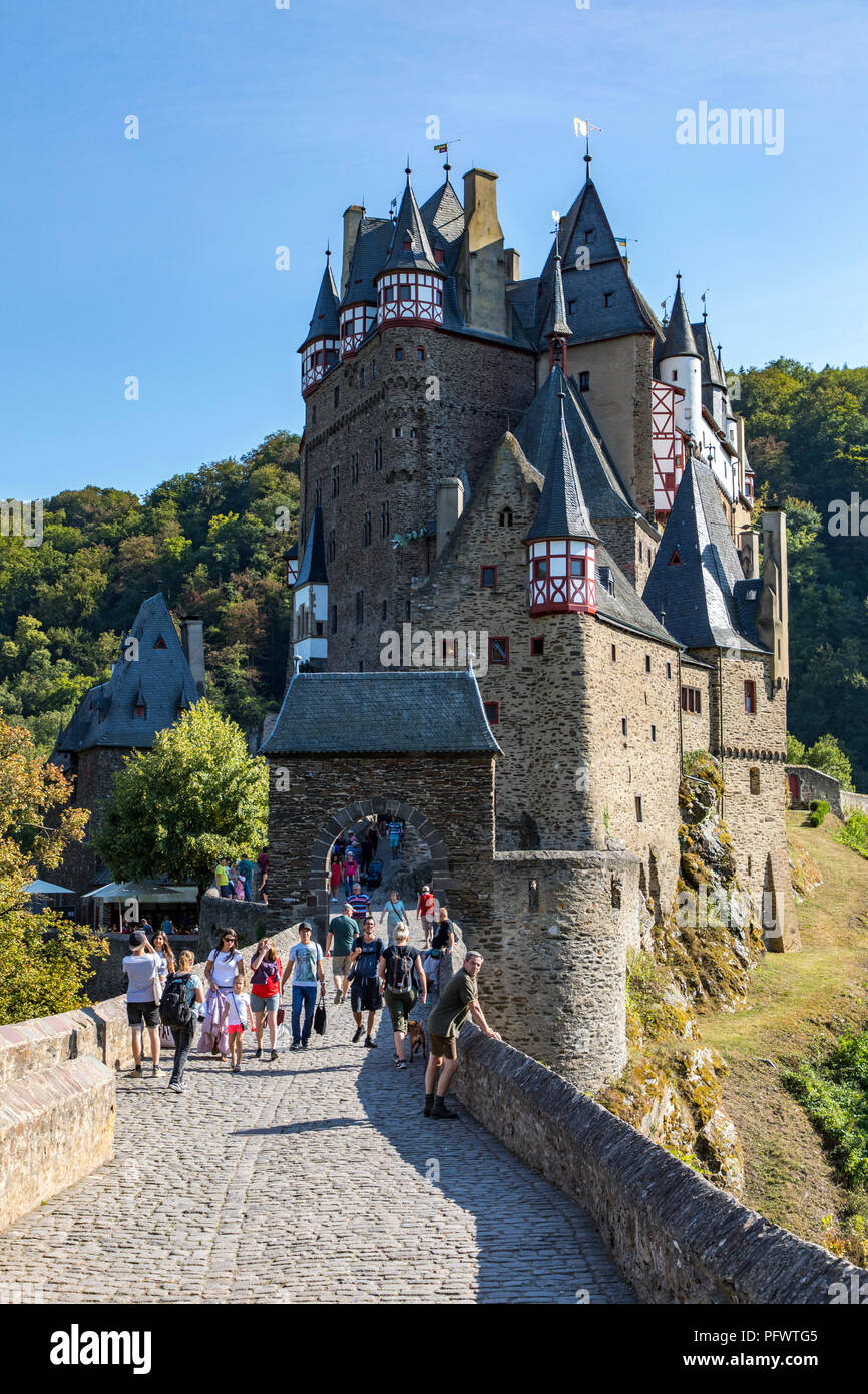 The castle Eltz, near Wierschem, in Rhineland-Pflaz, Germany, in the ...