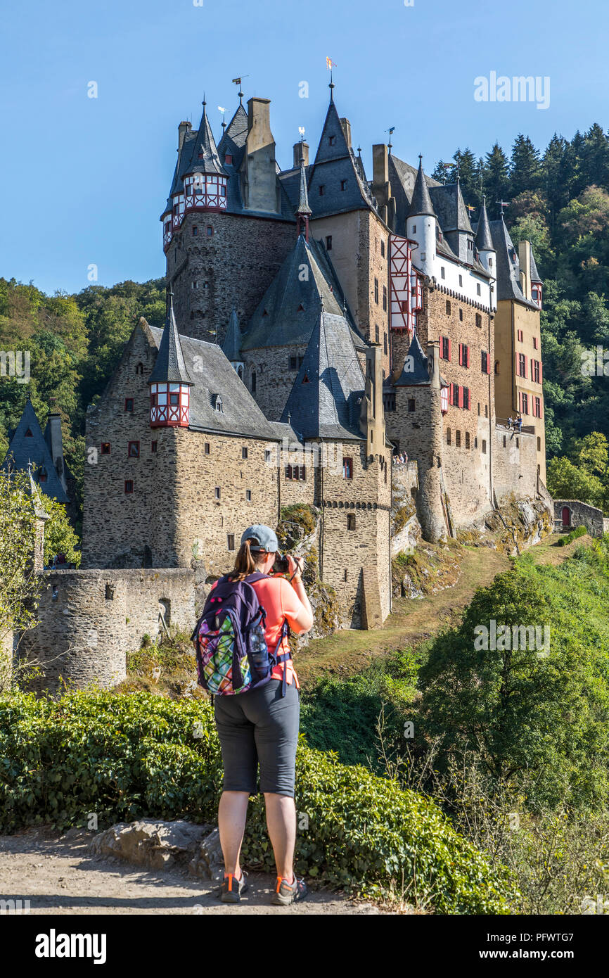The castle Eltz, near Wierschem, in Rhineland-Pflaz, Germany, in the ...