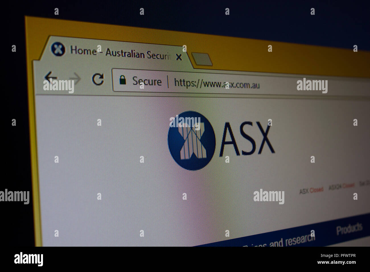 Australian Securities Exchange Website Homepage Stock Photo - Alamy