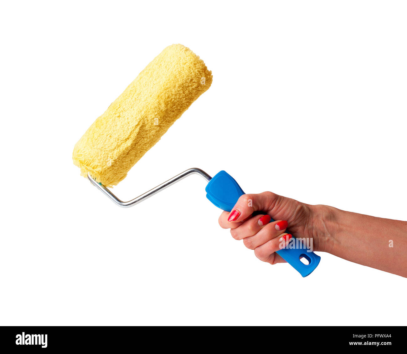 White wall and an hand Cut Out Stock Images & Pictures - Alamy