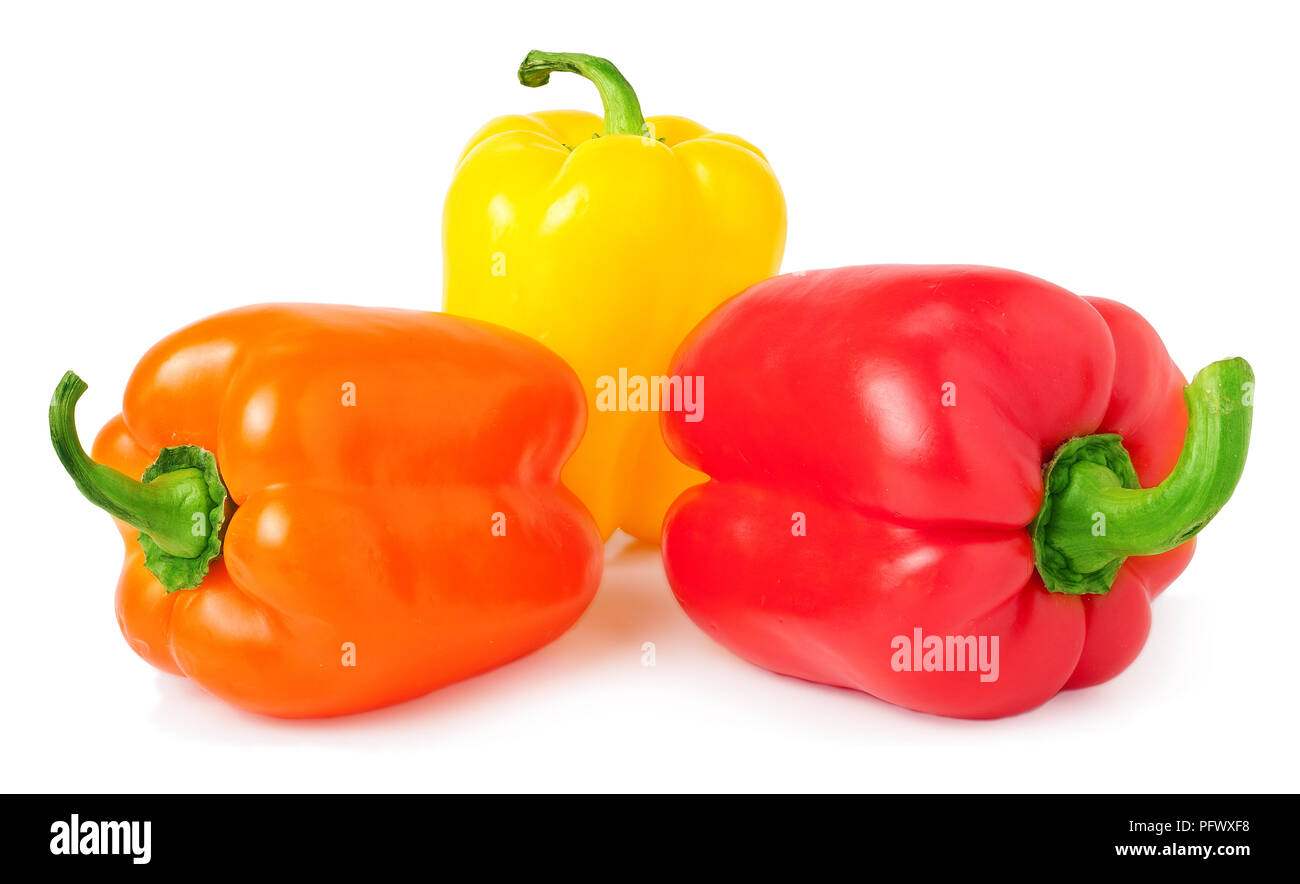 colored paprika isolated on white background Stock Photo - Alamy