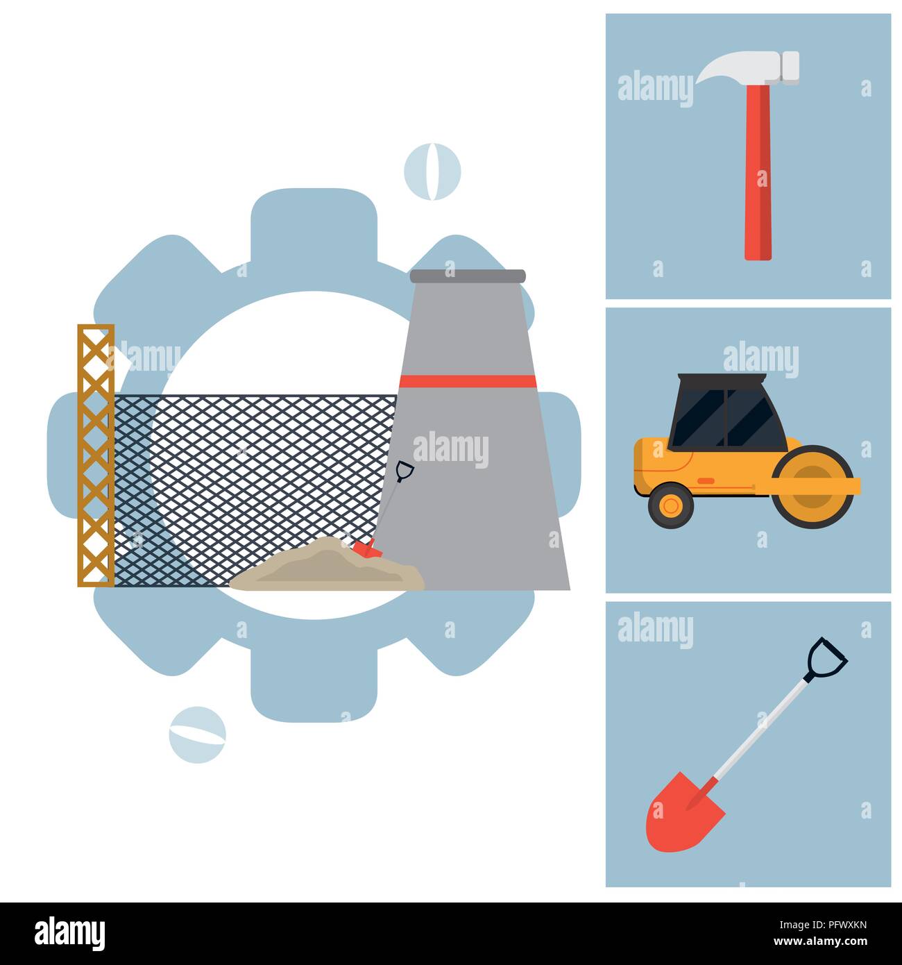 Plant industry with construction icons Stock Vector Image & Art - Alamy