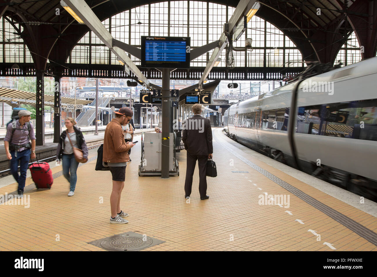 Central Station Platforms; Copenhagen; Denmark Stock Photo - Alamy