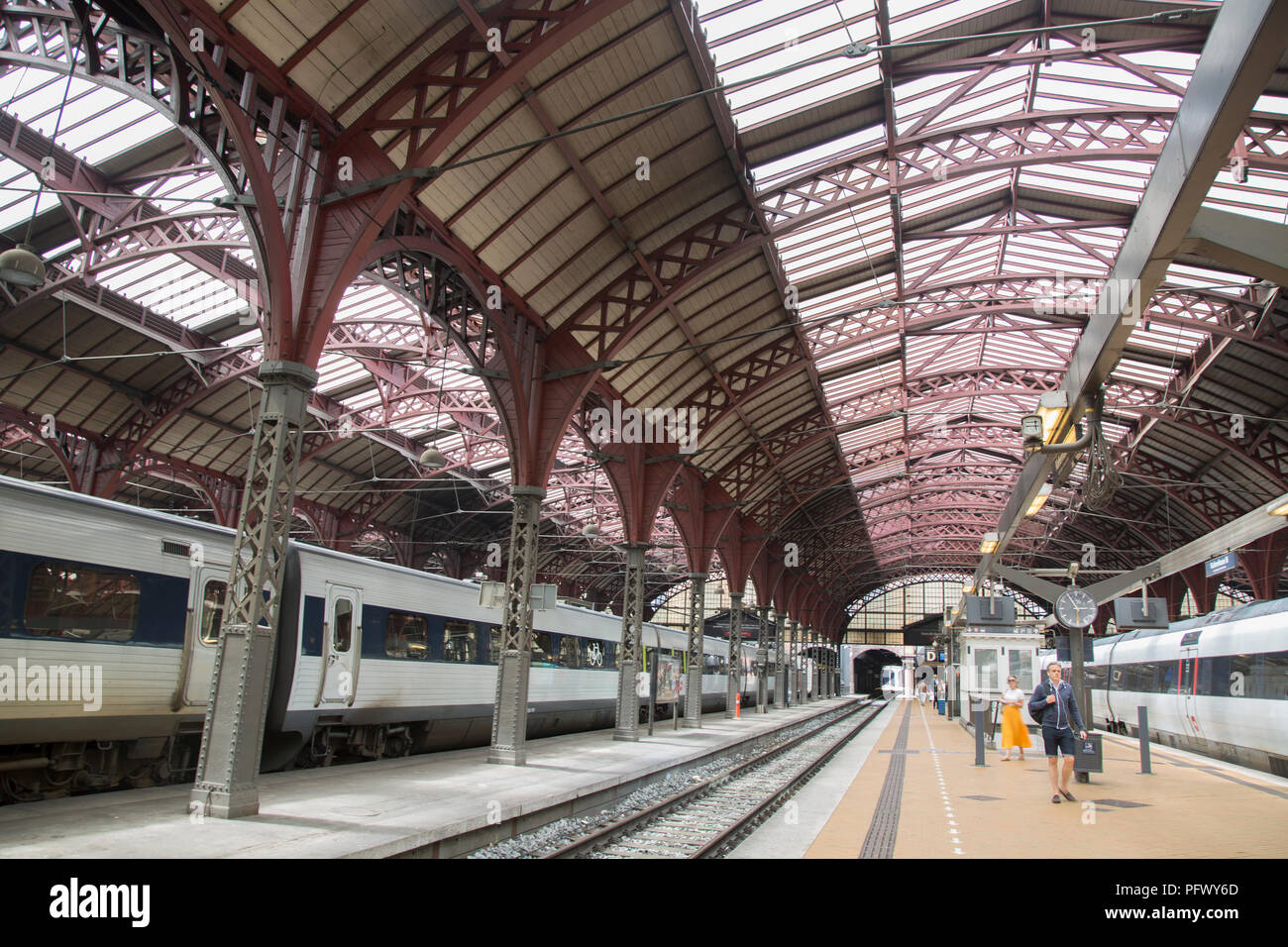 Central Station Platform; Copenhagen; Denmark Stock Photo - Alamy