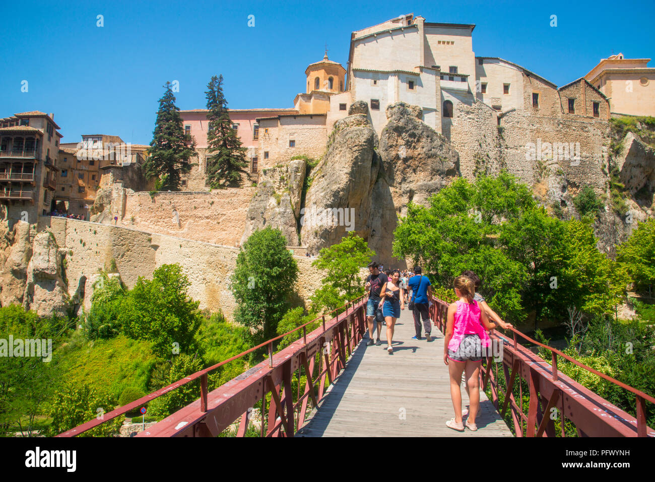 Tourists at San Pablo bridge. Cuenca, Spain Stock Photo - Alamy