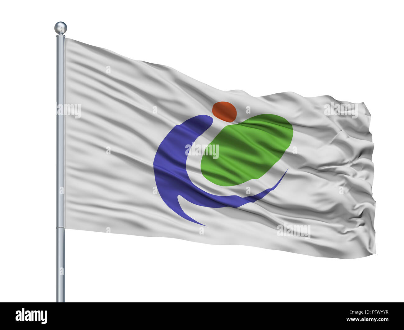 Iki City Flag On Flagpole, Japan, Nagasaki Prefecture, Isolated On ...