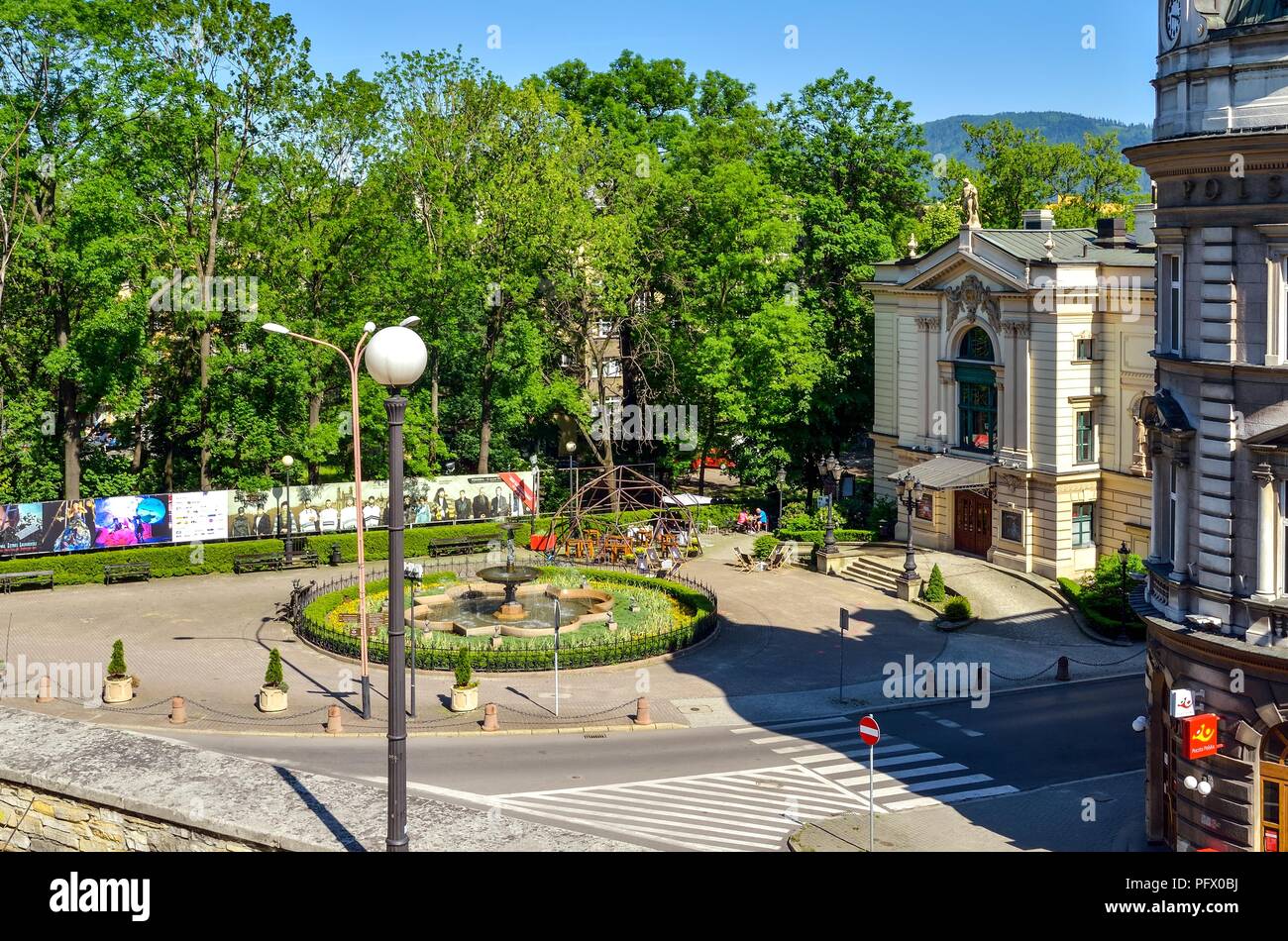 BIELSKO-BIALA, POLAND - MAY 13, 2018: Polish Theater and the historic ...