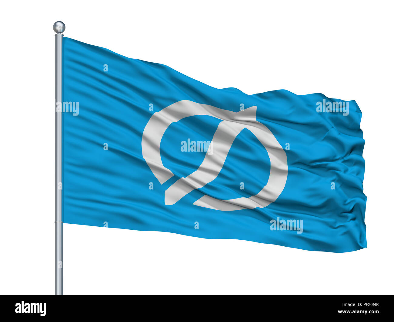 Minokamo City Flag On Flagpole, Japan, Gifu Prefecture, Isolated On ...