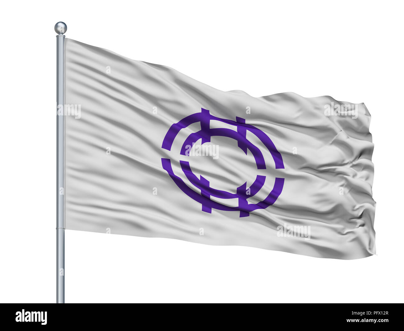 Niihama City Flag On Flagpole, Japan, Ehime Prefecture, Isolated On ...