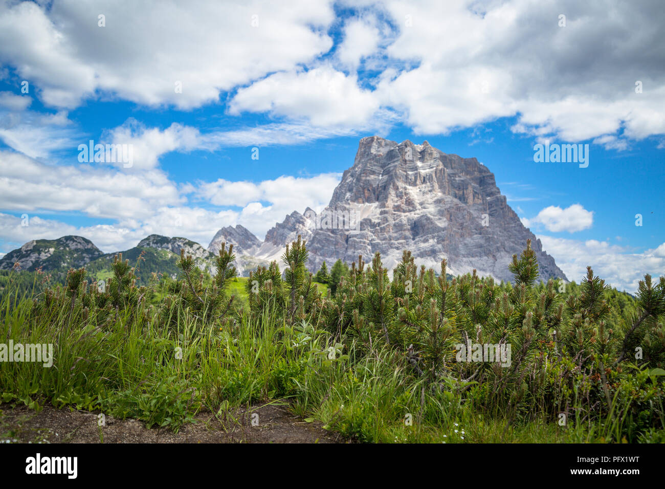 Monte Pelmo isolated peak in the Dolomites, Italy. Alps landscap Stock ...