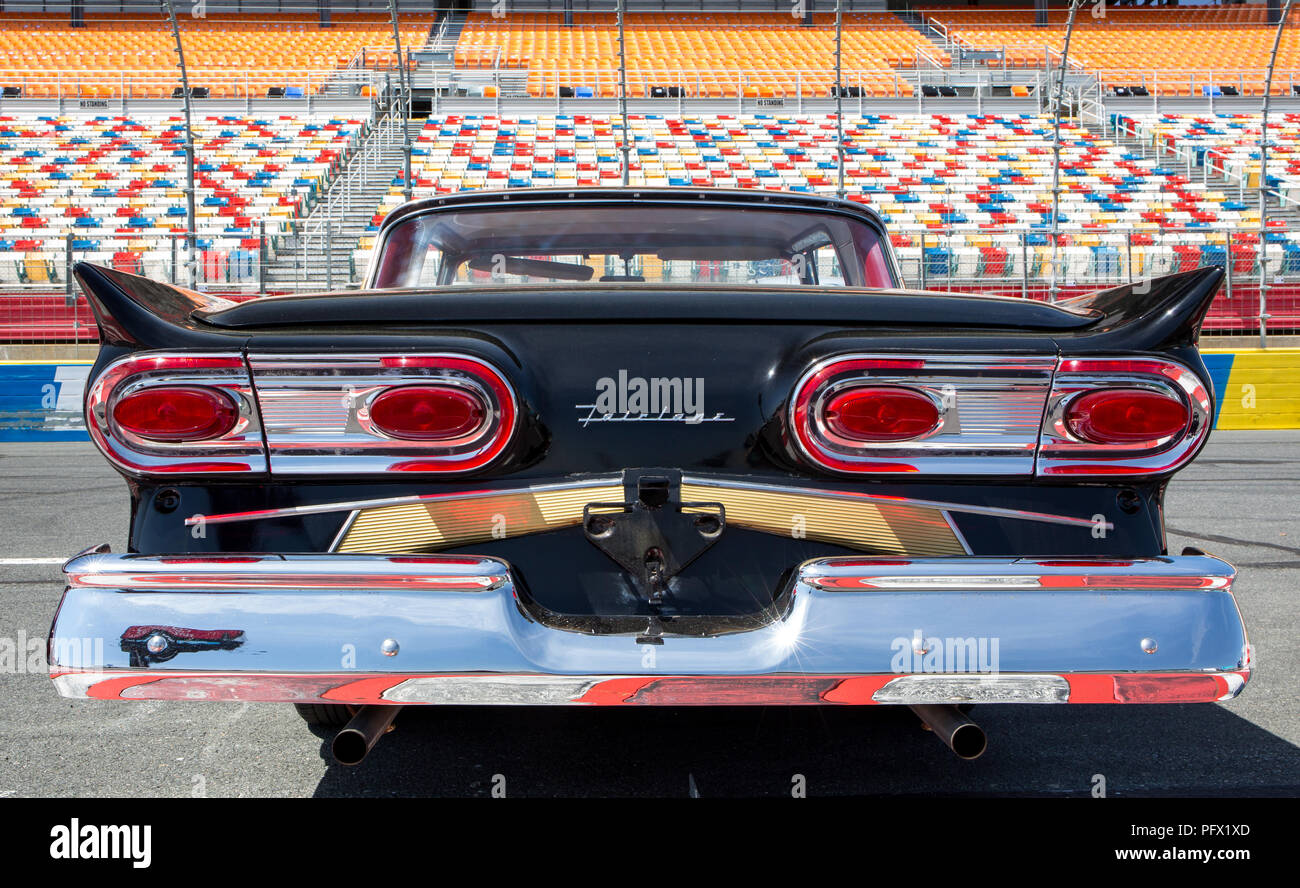 CONCORD, NC - April 5, 2018: Rear view of a 1958 Ford Fairlane Skyliner ...