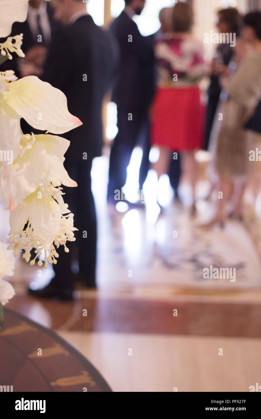 Wedding flowers arranged floral bouquet in marriage luxury 5 star hotel ...