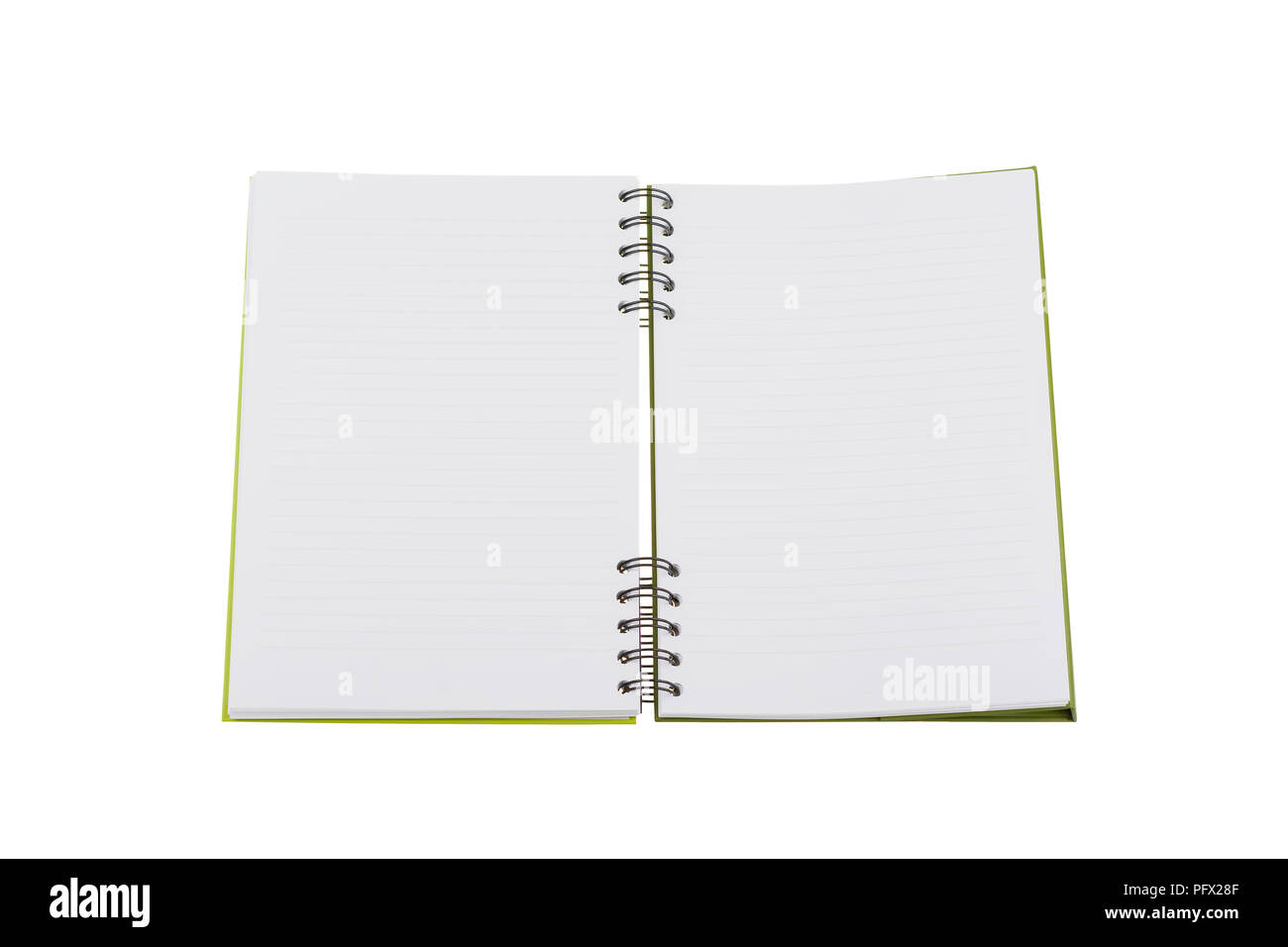 Opened notebook isolated on white backround with clipping path. Mockup ...