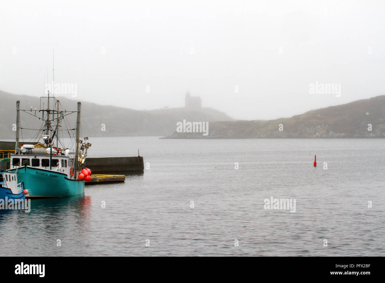 Boat dock in Rose Blanche Harbour and Diamond Cove, Newfoundland ...