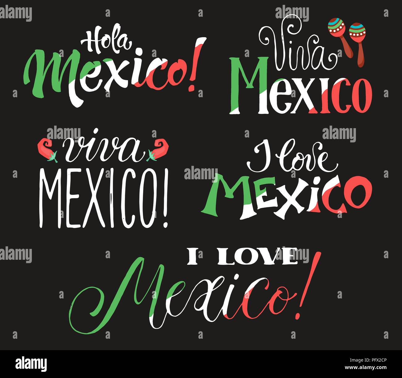 Viva mexico design maracas Stock Vector Images - Alamy