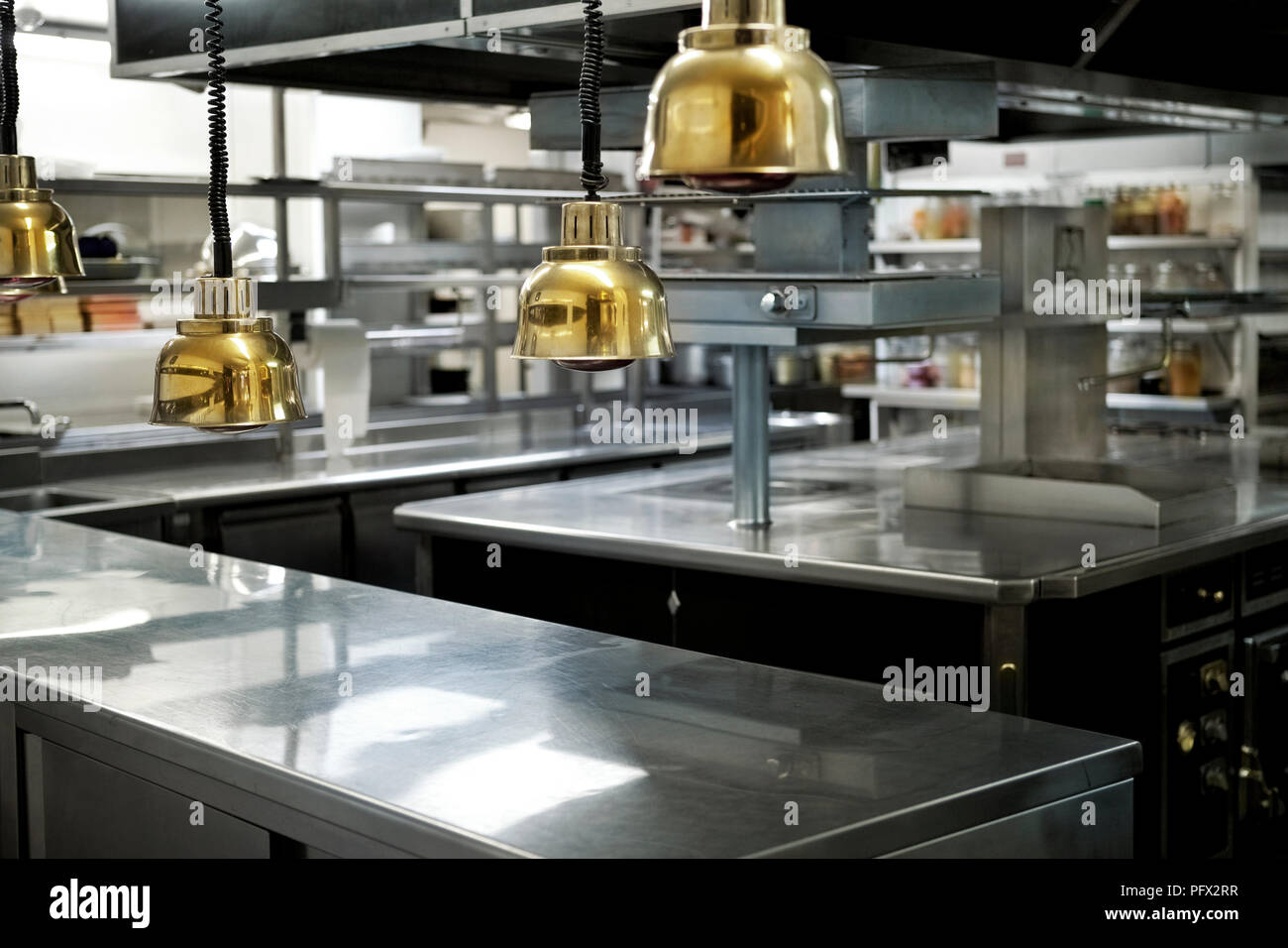 Great kitchen in a French restaurant after service Stock Photo - Alamy