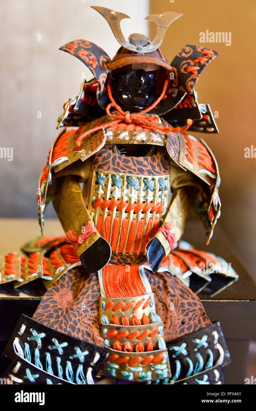 Doll of Japanese Samurai Warrior on exhibit the Mansion of the Public ...