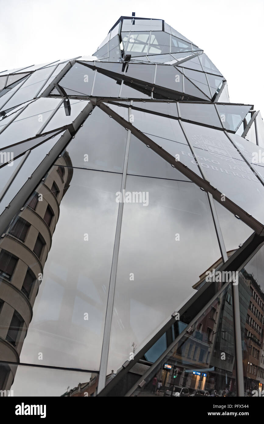 new modern glass house in the downtown area of bilbao, spain Stock ...