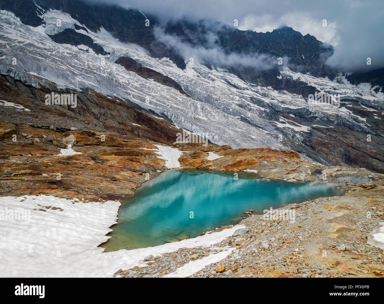 Fee Glacier lake Stock Photo - Alamy