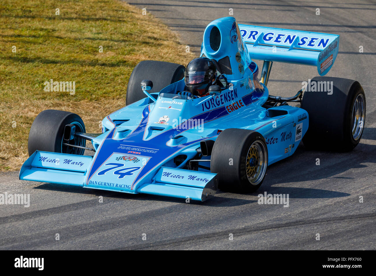 1974 Gurney Eagle-Chevrolet FA74 SCCA Formula 5000 racer with driver ...