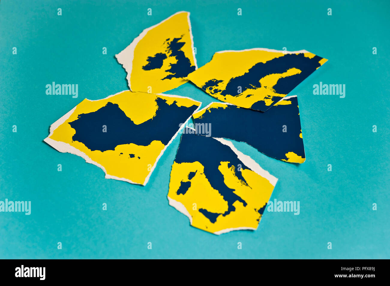 Map of europe breaking apart hi-res stock photography and images - Alamy