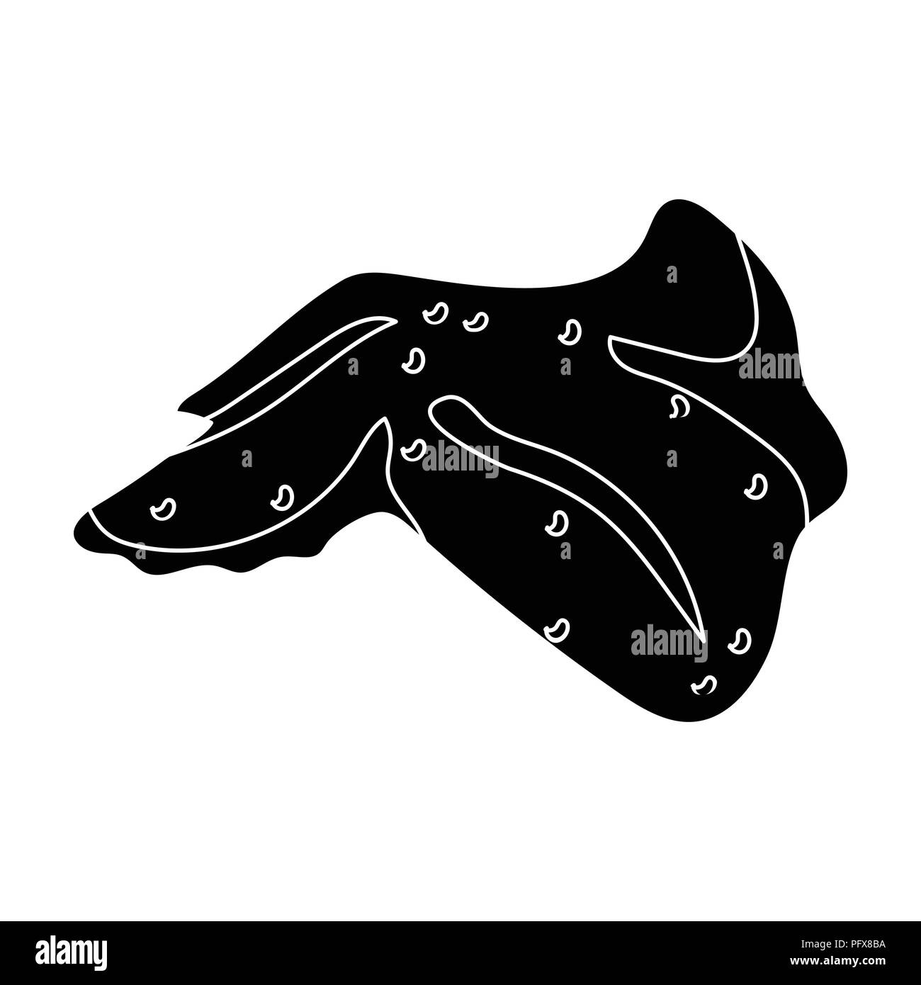 Chicken wing icon in black style isolated on white background. Meats ...